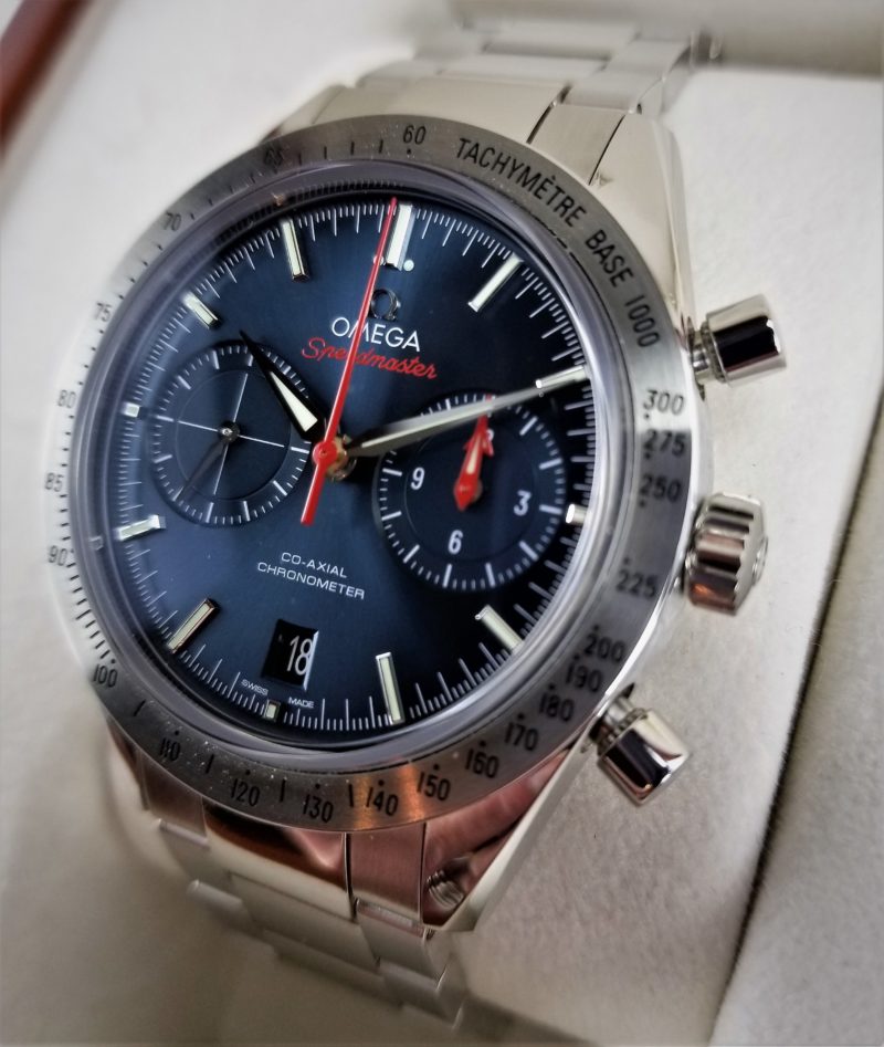 Omega Speedmaster ’57 Co-Axial SS/ SS Blue Face – LBA Exquisite Time Pieces